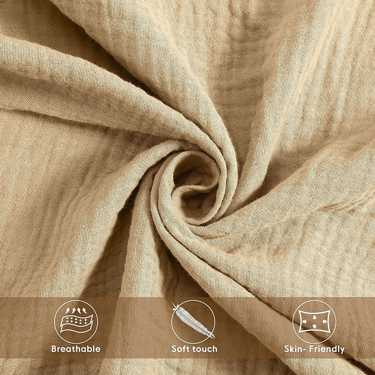 4 Pcs Muslin Fitted Crib Sheet for Boys and Girls 52" x 28" Breathable and Soft Baby Crib Sheet for Standard Crib Mattress Toddler Bed Mattress, 4 Colors