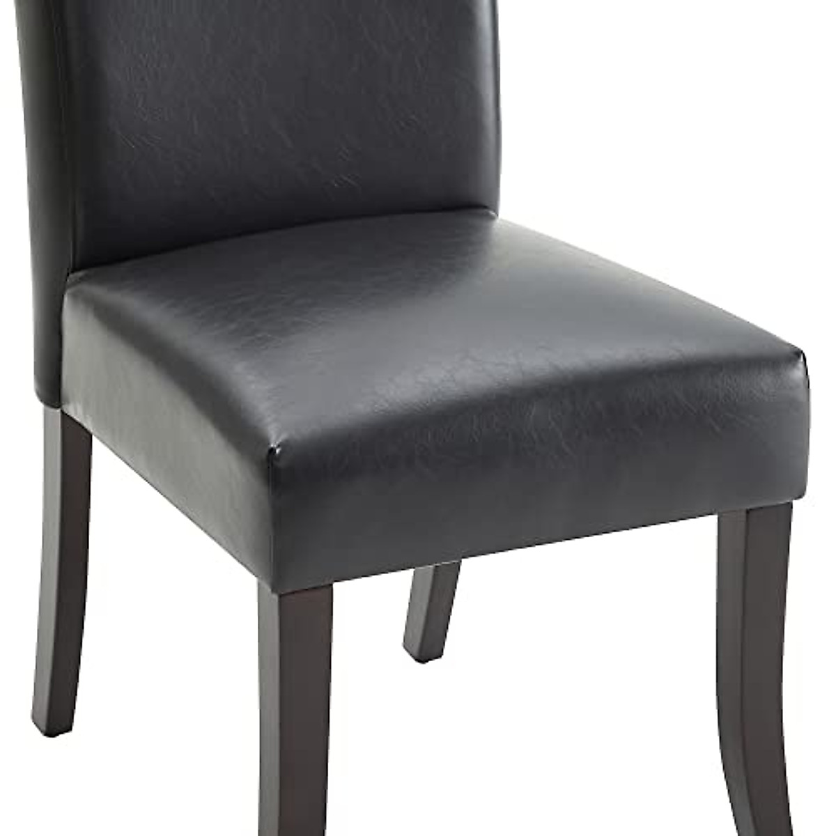 Watson & Whitely Upholstered Kitchen & Dining Room Chairs with High Back, Faux Leather Dining Chairs with Solid Wood Legs, Set of 2, Black