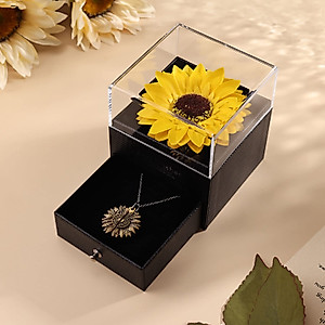 Personalized Sunflower Necklace for Women Girls Custom You are My Sunshine Necklace Sunflower Locket Jewelry Pendant with Name Personalized Necklace (Photo Locket)