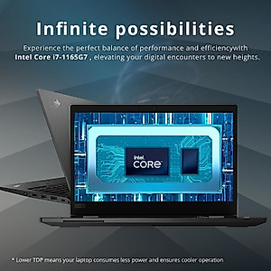 Lenovo ThinkPad L13 Yoga Business 2-in-1 Laptop, 13.3" FHD Touchscreen Display, 11th Gen Intel Core i7, 16GB RAM, 2TB PCIe M.2 SSD, 3-Yr Warranty, Wecam, FP Reader, Wi-Fi 6, Windows 11 Pro, Black