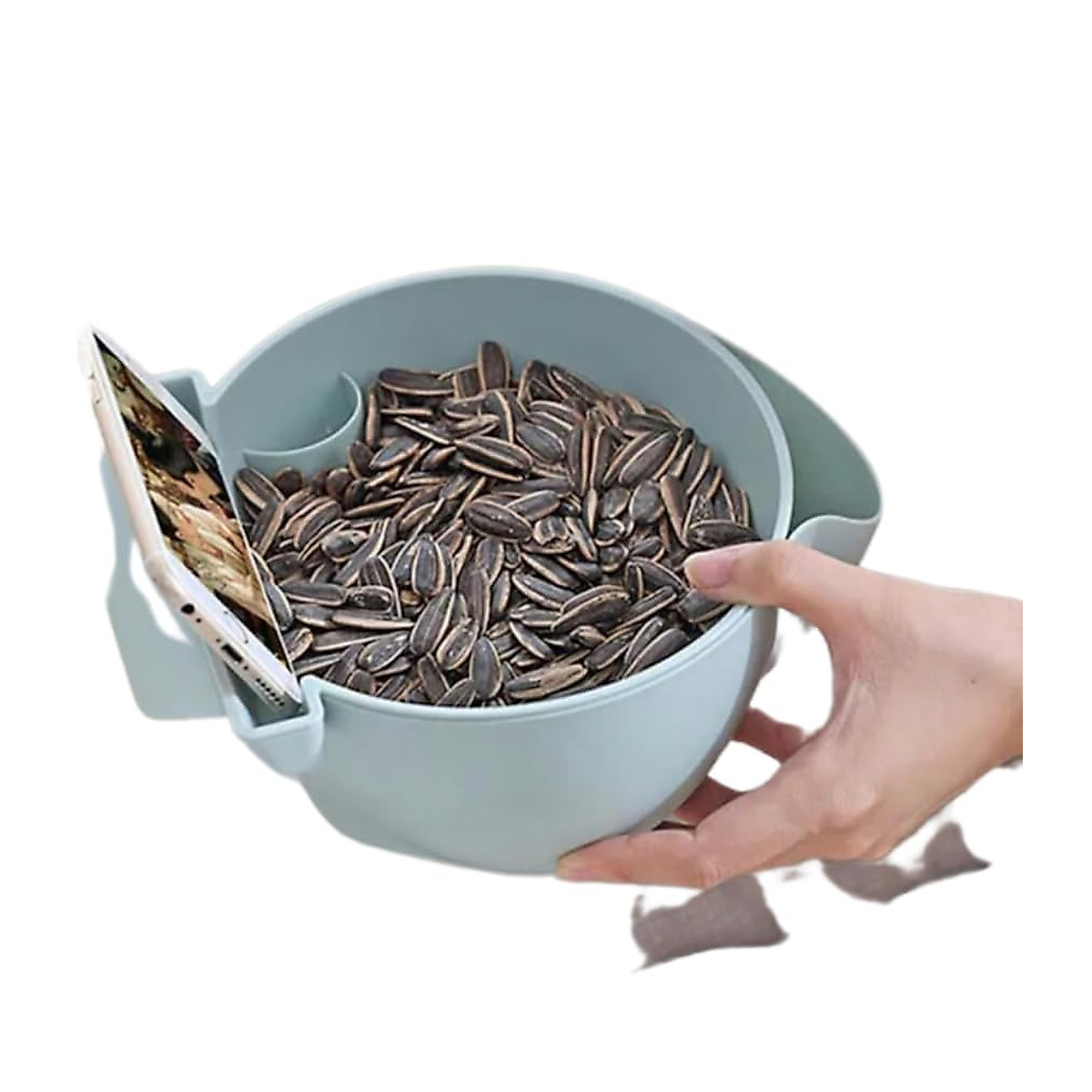 AYESHAL'S Multifunctional fruits and vegetables basket (Pink) “Double Dish Snack Bowl with Phone Holder: Elevate Your Snacking Game!”