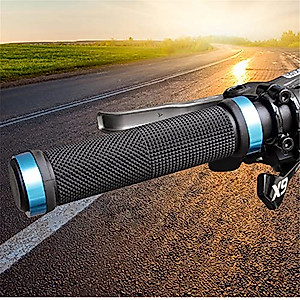 Roskio Aluminum Classic Loud Crisp Clear Sound Bicycle Bike Bell with Plugs Ends Nonslip Handle Bar 2 Pcs for Adults Kids Cycling Blue