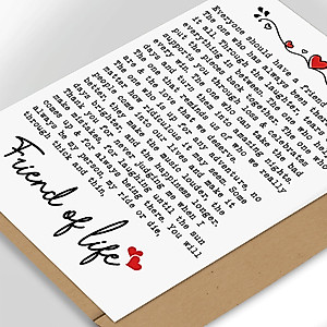 popmazing Best Friend Card - Thank You For Being In My Life - Friend For Life - Card For Special Friend - Recycled Card For Best Friend - Bestie Cards, 5 x 7 inches…