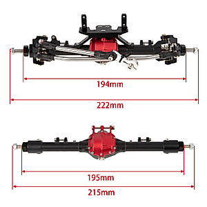 DKKY SCX10 Axles Front and Rear Axle Set, RC Crawler Axles for 1/10 RC Crawler Axial SCX10 & SCX10 II 90046 90047 D90 D110 RC Upgrades Accessories Part