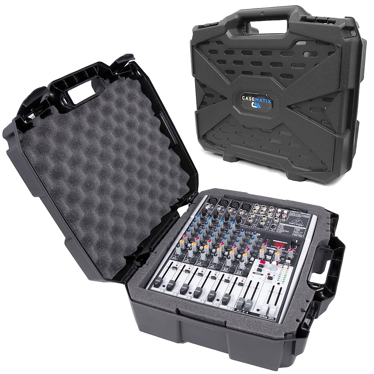 CASEMATIX 17" Hard Shell Audio Mixer Travel Case Compatible with Behringer Xenyx X1204USB, 1204USB, QX1204USB, Q1204USB, 1202FX, 1202, 802, Q802USB, QX1202USB, QX1002USB, 1002B, Q1202USB