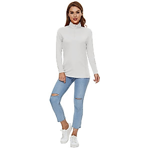 CRYSULLY Women's Sun Protection Shirt Summer UPF 50+ UV Polyester Performance Shirt White