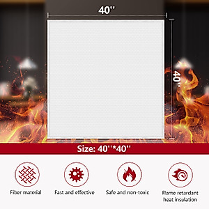 Fire Blanket, Fiberglass Fire Emergency Blankets, Suppression Flame Retardant Fireproof Survival Safety Fire Suppression Blanket, for Kitchen Home Car Office Warehouse Camping BBQ School Fireplace