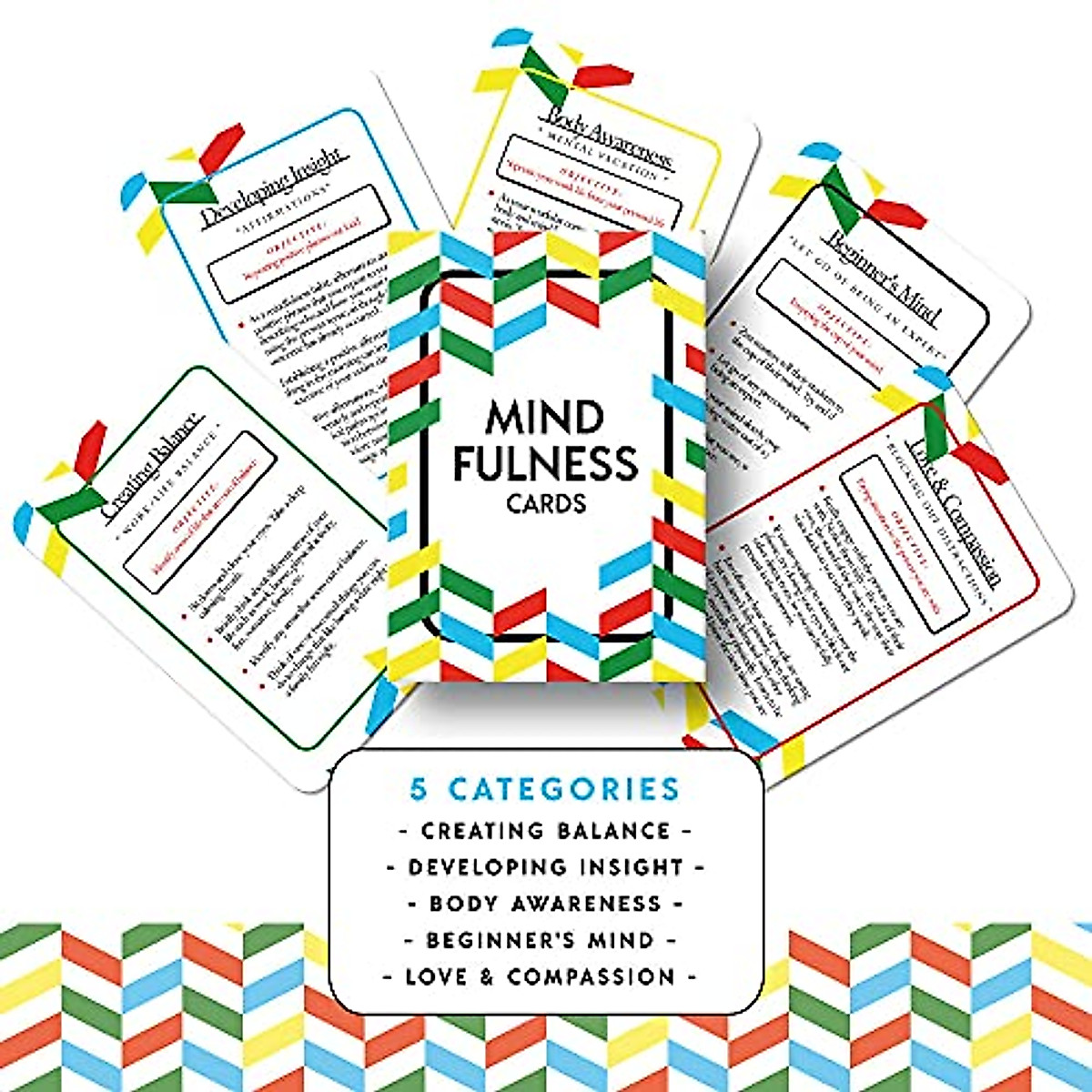 Allura & Arcia 52 Mindfulness Cards - Stress Less, Mindful Meditation, Gratitude, Kindness, Self Care & Relaxation