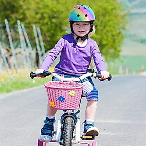 Toddler Helmet, Bienbee Kids Bike Helmet Skateboard Helmets for Bicycle Balance Bike Scooter for Girls Kids Age 3-5-8-14 Years, Rainbow S