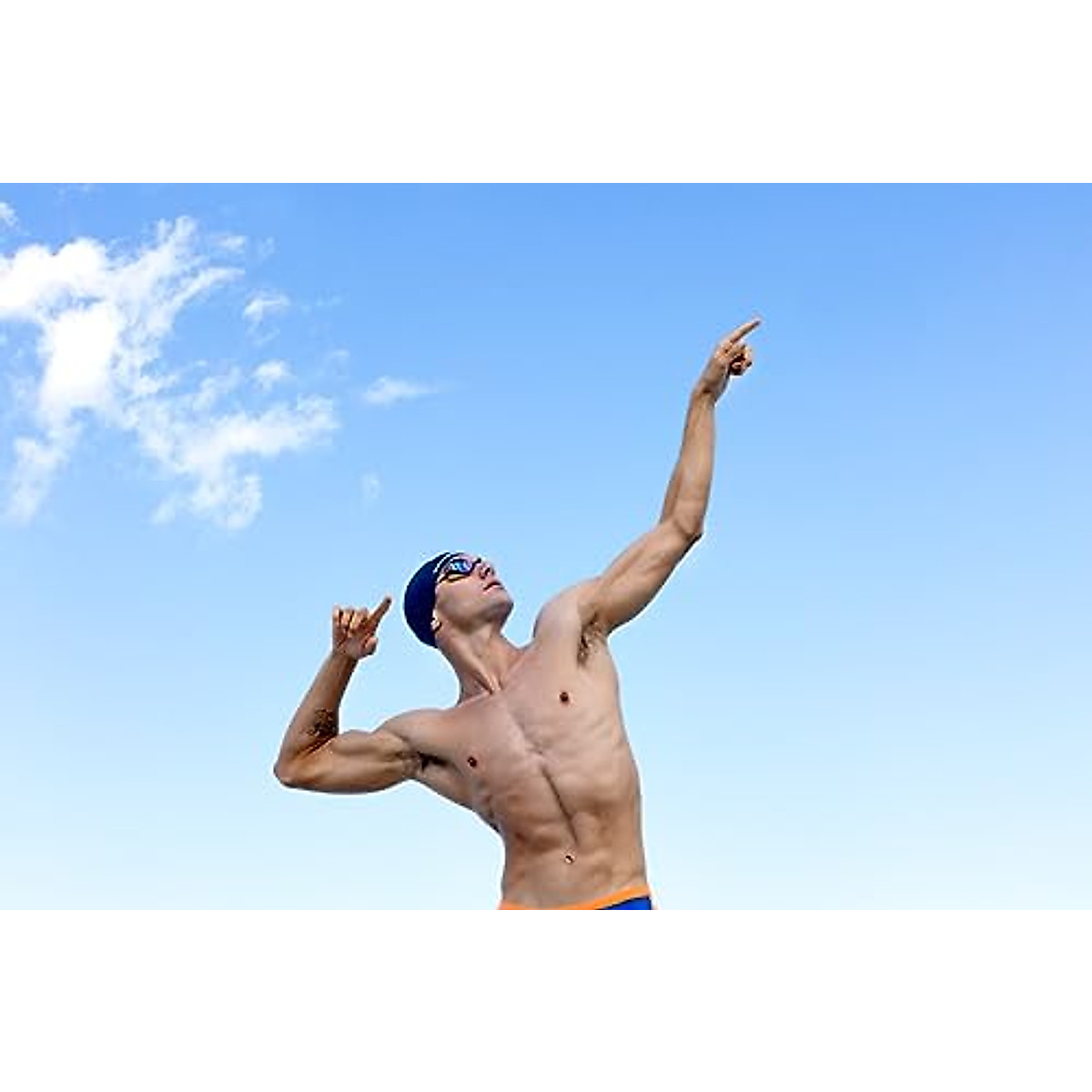 Arena Python Racing Swim Goggles for Men and Women, UV Protection, Anti-Fog, Dual Strap, Mirror Lens, Copper/White