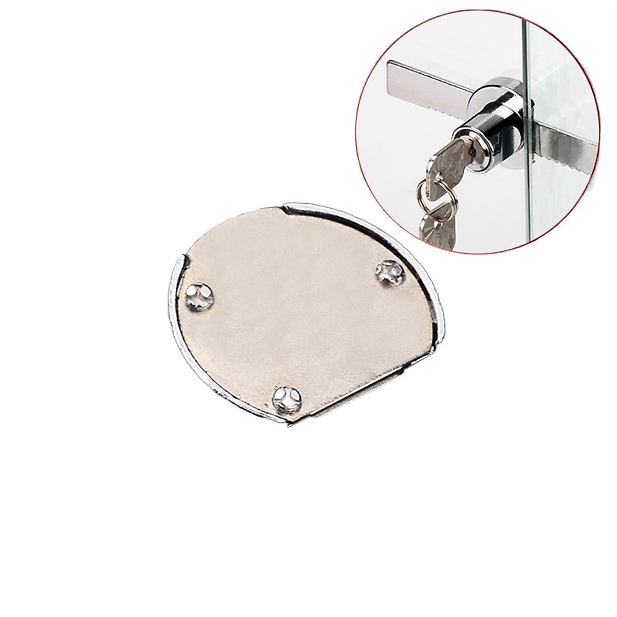 TEMKIN Door Stoppers Security Glass Cabinet Sliding Door Lock Display Cabinet File Cabinet Lock Sliding Door Lock Door Chain (Size : A)