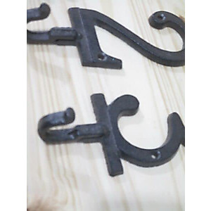 3 Cast Iron Coat Hooks 1 2 3 Numbers Numbered Rustic Hallway Entryway Old Style for Mudroom, Coat Hook, Purse Rack, Hat Hooks