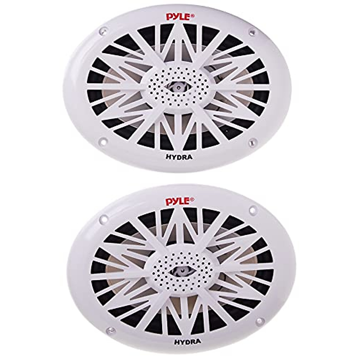 6x9 Inch Dual Marine Speakers - 2 Way Waterproof and Weather Resistant Outdoor Audio Stereo Sound System with 260 Watt Power, Poly Carbon Cone and Cloth Surround - 1 Pair - PLMR692