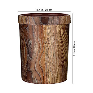 Homoyoyo Wooden Wastebasket Trash Can Vintage Retro Simulation Wood Garbage Bin Container Bin Farmhouse Style Trash Can for Home Office 29x22cm