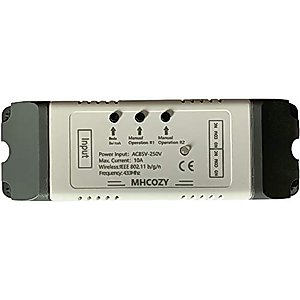 MHCOZY 2CH WiFi RF Wireless Switch Relay,Inching Self-Locking Interlock Mode,Ewelink App Remote for Access Control Smart Garage Door,Compatible with Alexa Goolge Home (USB 5V AC 85-250V)