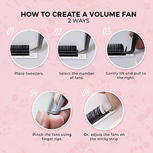 LLBA Super Mink Eyelashes Extensions - Multi Selections from 0.03 to 0.2, C CC D Curl, 7-15 mm Length Mixed Tray Silk Eyelashes, Individual Eyelash Extensions (0.03 D, 7-15mm)