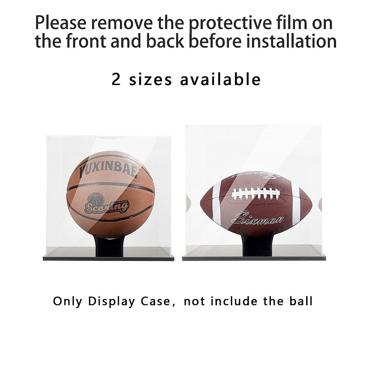 SANOSY Clear Acrylic Display Case UV Protected Acrylic Basketball Holder, Display Case for Autographed Basketball, for basketballs, Dolls, car Models, Souvenirs(Basketball)