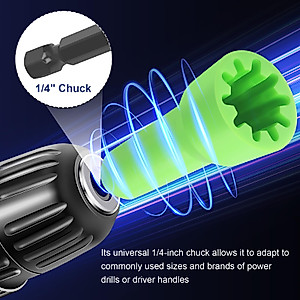 Wire Twister Tool for Drill, Compatible with Wire Nut Twister, Electrical Wire Twister, Wire Twisting Tool with 1/4" Chuck, Enhanced Wiring Efficiency (Green)
