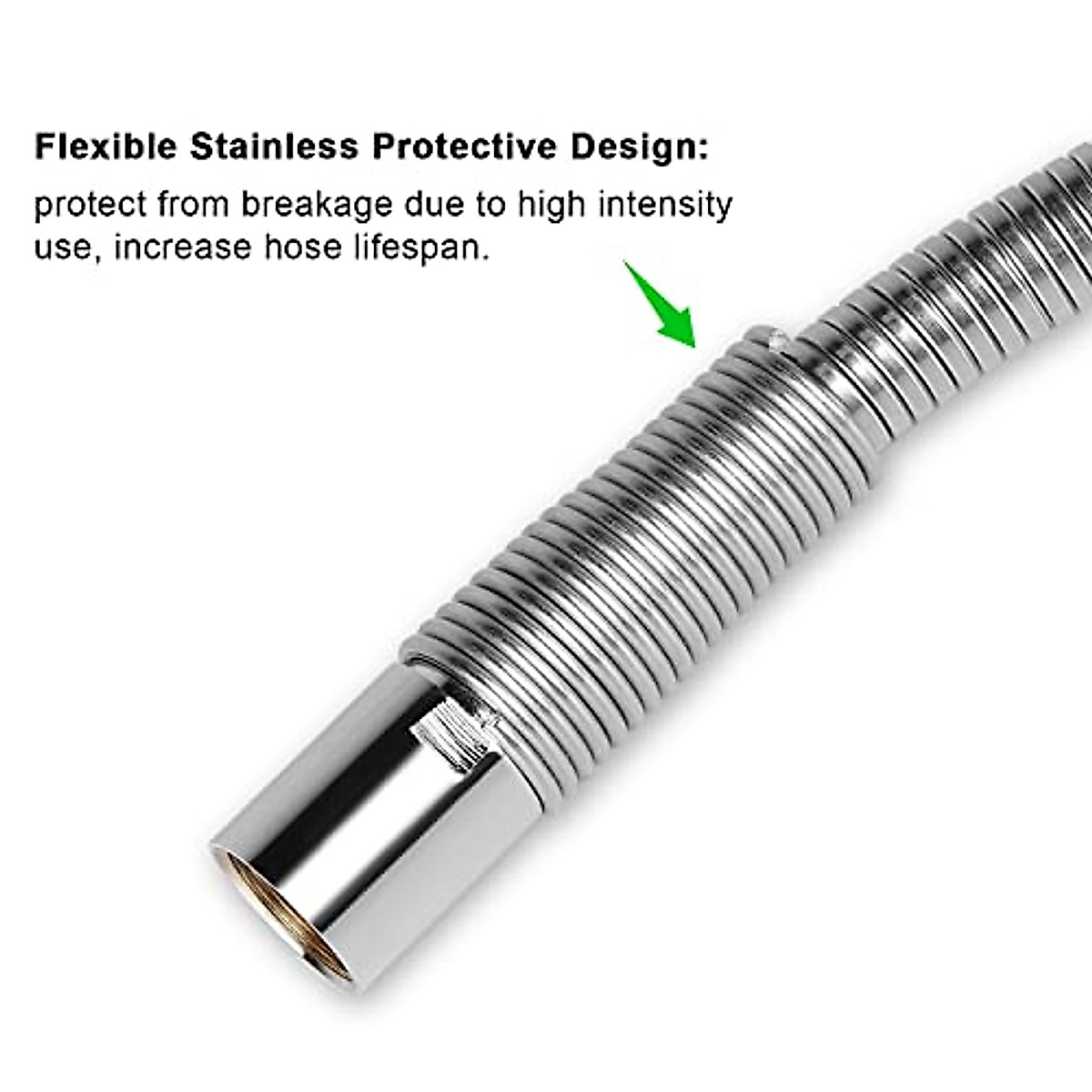 TBER Commercial Pre-rinse Sprayer Hose Replacement Kit for Pre rinse Faucet with 7/8”-20 UN Female Ends, 38” Flexible Stainless Commercial Dish Sprayer Sink Hose