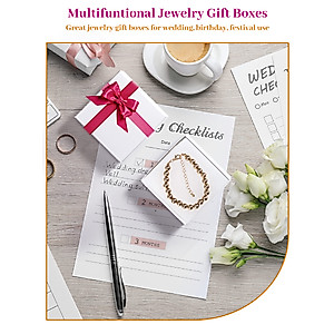 MESHA Cardboard Jewelry Gift Boxes for shipping, Glossy Small Gift boxes for Necklace Ring Bracelet Earring Cotton Filled Jewlery Box with Lids, White 3.5x3.5x1 Inch, 20 Pieces