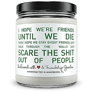 Friend Gifts, Unique Fun Hand-Poured 9oz Soy Candle with Key Lime Pie Scent, Made in USA, Friendship Gift Ideas, Funny Birthday Gifts for Women, and Cute Moving Away Gifts for Friends Female