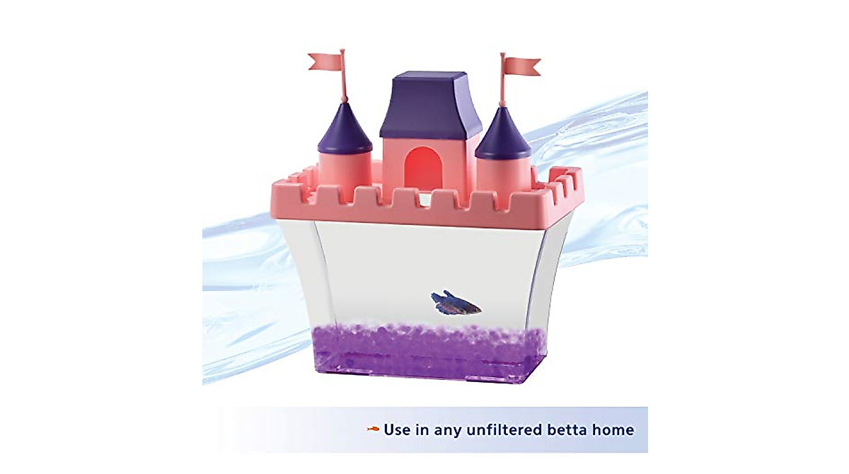 Aqueon Pure Betta Beads Purple for Healthy Betta Habitats