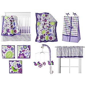 Botanical Purple Quilted Crib Fitted Sheet