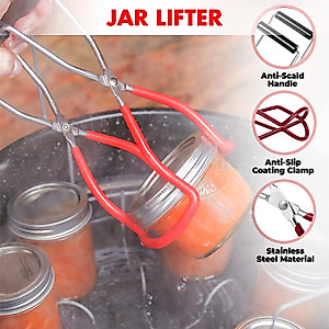 EFTA 6 Pieces Canning tools|Canning supplies Kit,include Jar Lifter, Canning Funnel, Canning Tongs, Lid Lifter, Bubble Popper, | Ideal Picking Kit With Stainless-Steel |.