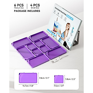 ARTDOT 10-Piece Interlocking Diamond Art Trays Kits for Adults, Stackable Diamond Painting Accessories and Tools