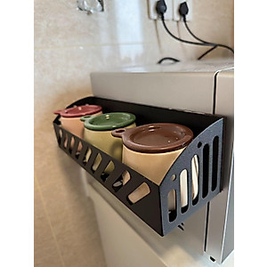 NAFCOOL Magnetic Spice Fridge Rack Shelf Organizer for Refrigerator, 2 Packs Moveable Magnetic Seasoning Organizer Shelves Kitchen Gadgets for Refrigerator Microwave Oven Washer, 12” Long…