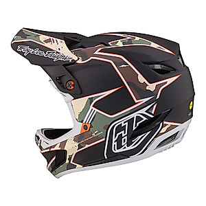 Troy Lee Designs Downhill D4 Composite Matrix Camo Full Face Bicycle Helmet for Max Ventilation Lightweight MIPS EPP EPS Racing Downhill BMX MTB DH - Adult Mens Womens Unisex (Army Green, XS)