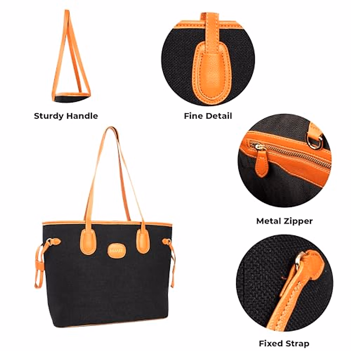 Canvas Tote Bag For Women, Extra Large Cotton Canvas Laptop Tote Bag for Travel School and Work