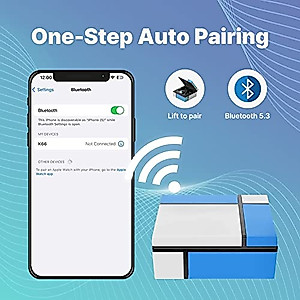Tone Cube Design Wireless Headphones, Wireless Bluetooth Earbuds,Sport Earbuds,Bluetooth 5.3 Clip-on Earphones,Premium Sound, Noise Cancelling, 30 Hours Playtime with Case for Android iOS (Blue)