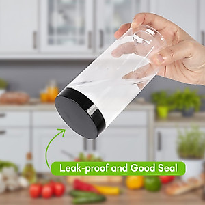 Keketin Plastic Jars with Lids 16 oz,16 Pack Clear Plastic Food Jars Empty Kitchen Storage Canisters,Refillable PET Slime Containers Ideal for DIY Crafts,Cosmetic Storage