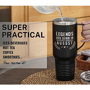 Onebttl Funny Birthday Gifts for Men, Him, 40 oz Tumbler with Handle, Black, Legends are Born in June