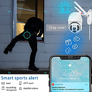 Sunrain Wireless 5G Outdoor Security Camera, HD 1080P Waterproof Surveillance Camera with Motion Detection PTZ Speed Dome Night Vision 2-Way Audio,Support Dual Band 2.4G/5G WiFi