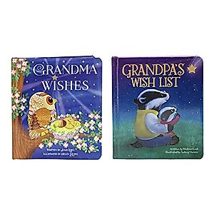 2-Pack Padded Board Books: Grandma's Wishes & Grandpa's Wish List, Ages 1-5 (Chunky Lift a Flap)