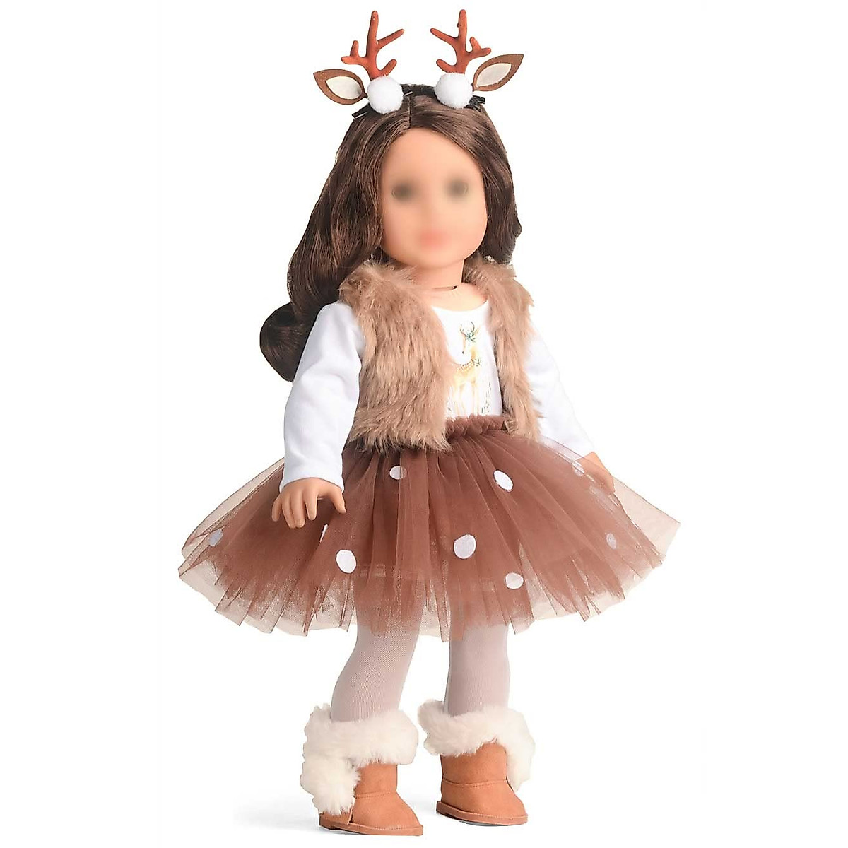 sweet dolly 18 Inches Doll Clothes Christmas Deer Costume Tutu Dress fits 18 Inch Doll