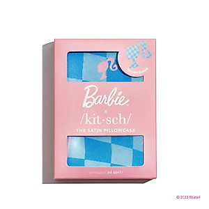 Barbie x Kitsch Satin Pillowcase with Zipper - Softer Than Silk Pillow Cases for Hair and Skin | Cooling Pillow Cases Covers | Satin Pillow Cases Standard Size 19x26 (Malibu Barbie, 1 Pack)