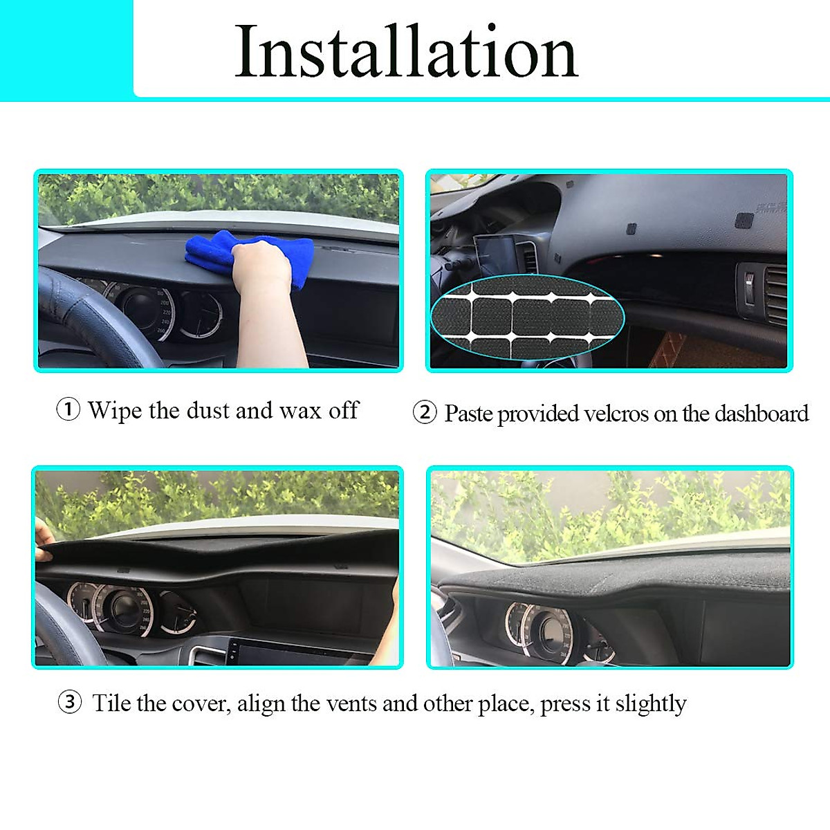 Yiz Dash Cover Mat Custom Fit for 1973-1980 Chevy Chevrolet C10 C20 C30 K10 K20 K30 Suburban K5 Blazer Pickup,GMC Jimmy C/K 15 25 35 1500 2500 Suburban Sierra,Dashboard Pad Carpet(73-80 Black) J74