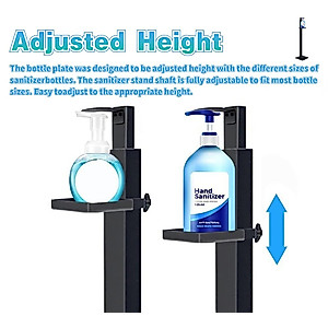Hand Sanitizer Dispenser Stand - Foot Pedal Operated Dispenser Station for Home Hotels Commercial, Freestanding Hand Soap Holder Floor Stand, Black