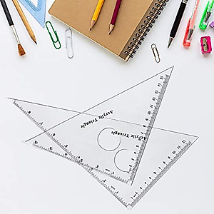 Coopay Large Triangle Ruler Set Square, 30/60 and 45/90 Degrees, Circular Hollow