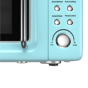 Moccha Compact Retro Microwave Oven, 0.7Cu.ft, 700-Watt Countertop Microwave Ovens w/5 Micro Power, Delayed Start Function, LED Display, Child Lock (Green)