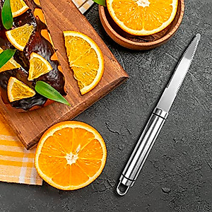 Reluen Stainless Steel Grapefruit Knife Curved Knife - Grapefruit Knife Curved Serrated Bread Knife Kitchen Knifes Small Knives Fruit Knife Stainless Steel Chef Kitchen Knife Curved Carving Tool