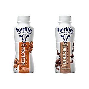 Fairlife Nutrition Plan Chocolate and Caramel Shake Grab and Go Combo Pack 30g Protein Low Sugar Supplement Meal Replacement Ready To Drink - 11.4 Oz (2 Count)