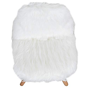 EMMA + OLIVER Kids Shaggy Dog White Accent Chair - Desk Chair - Playroom Chair