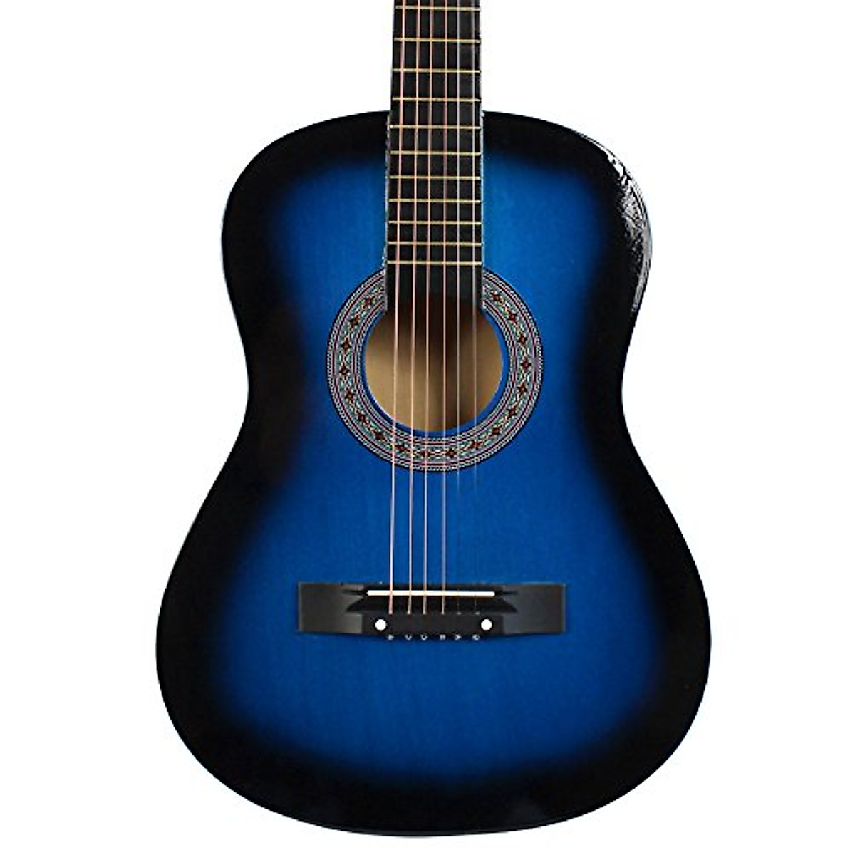 YMC 38" Blue Beginner Acoustic Guitar Starter Package Student Guitar with Gig Bag,Strap, 3 thickness 9 Picks,2 Pickguards,Pick Holder, Extra Strings, Electronic Tuner -Blue