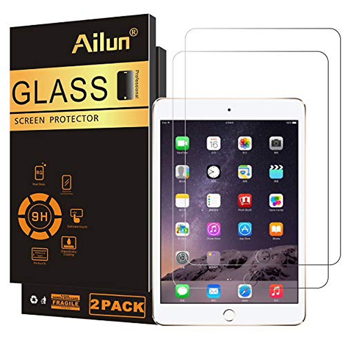 Ailun Screen Protector for iPad (9.7-Inch,2018/2017 Model,6th/5th Generation),iPad Air 1,iPad Air 2,iPad Pro 9.7-Inch 2016,Tempered Glass Film,Apple Pencil Compatible,Case Friendly