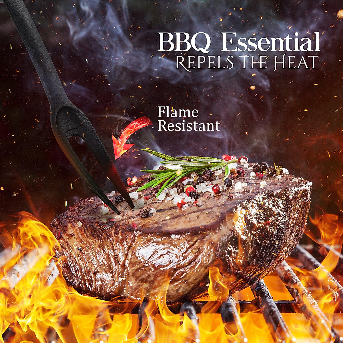 Nylon Fork Made of Heat Resistant Nylon with Plastic Handle with Hole Ideal for use with Non-Stick Pots and Pans (Pack Of 2) - By Ram Pro