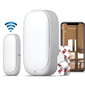 Jemay WiFi Door Alarm Sensor, Real-time Door Sensor Detector, Smart Window and Door Alarm Work with Tuya APP,Door Open Contact Sensor for Home Security and Burglar Alert